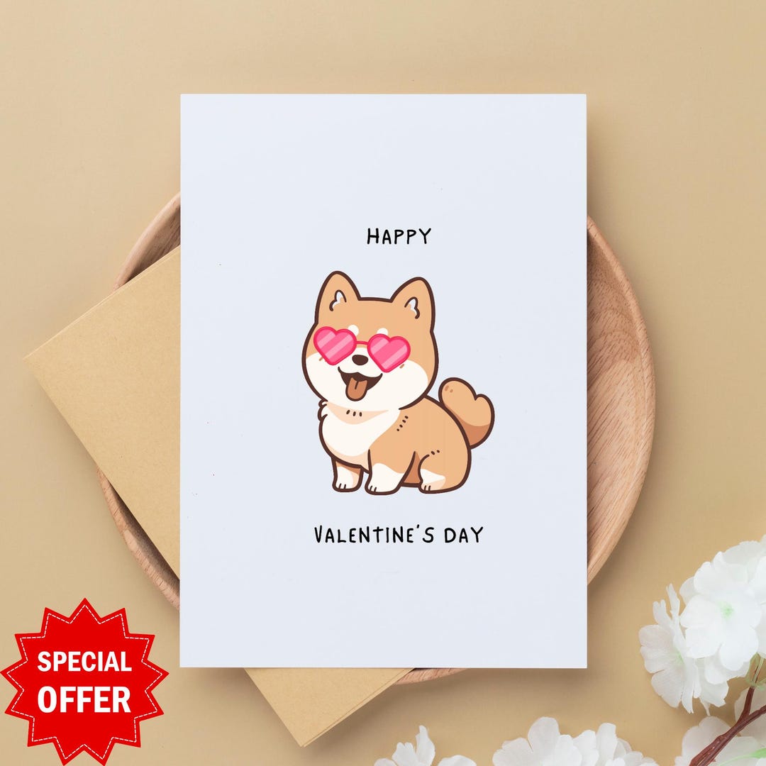 Puppy Happy Valentine's Day Card - Etsy