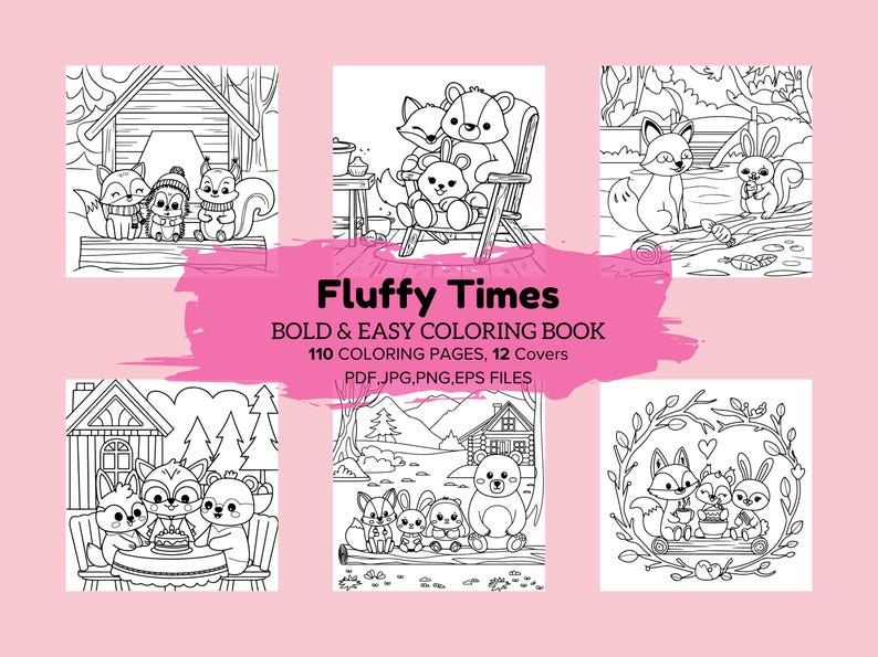 Bold and Easy Fluffy Times Coloring Page, Fluffy Times Cozy Coloring ...