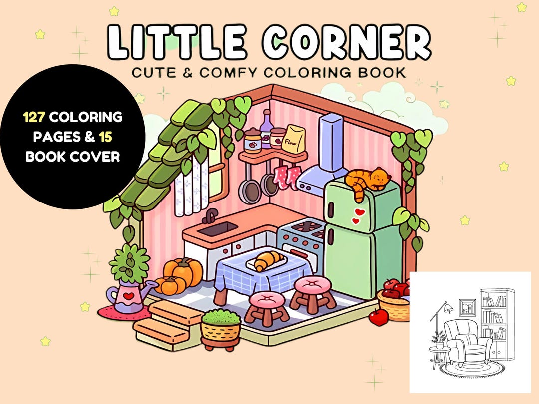 Little Corner: Bold & Easy Coloring Book,super Cute Designs of Cozy ...