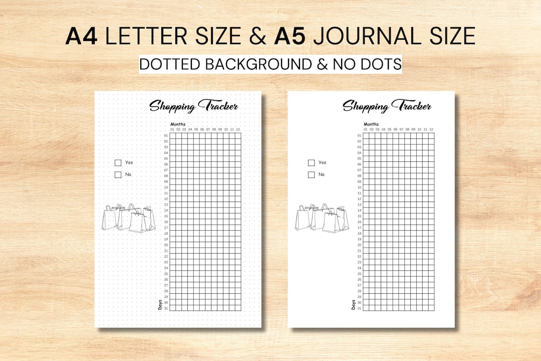 Shopping Tracker PRINTABLE Journal Page Planner Page Spending Tracker ...