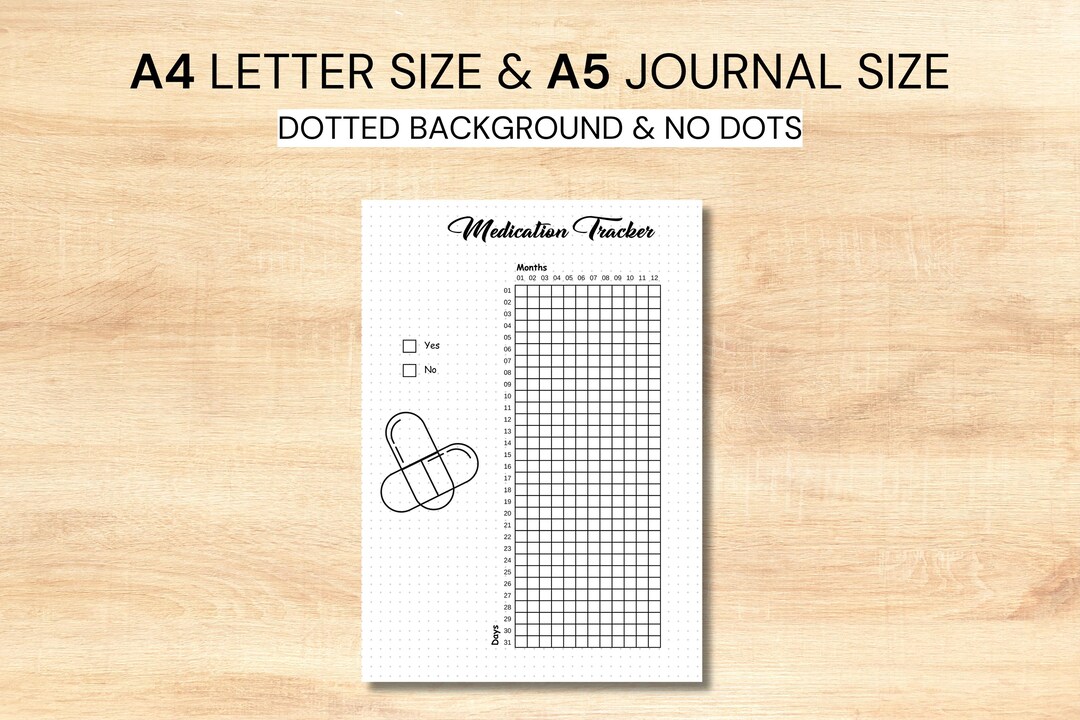 Medication Yearly Tracker PRINTABLE Journal Page Medication Tracker ...