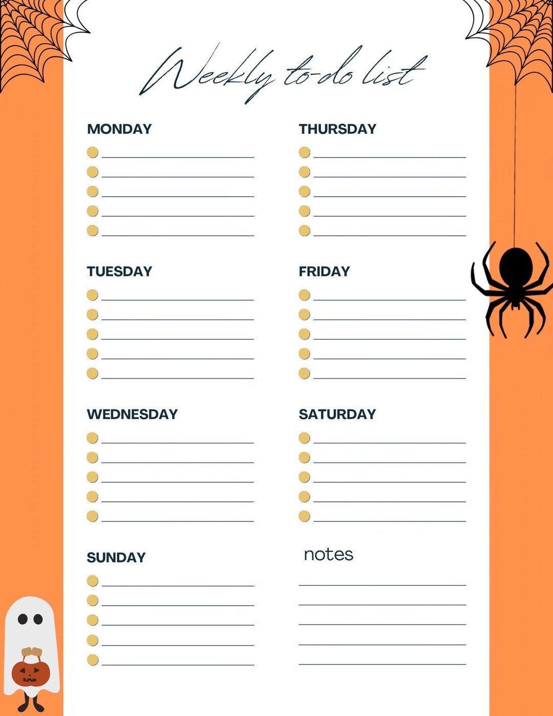 Halloween To-do List Printable PDF Planner - Etsy