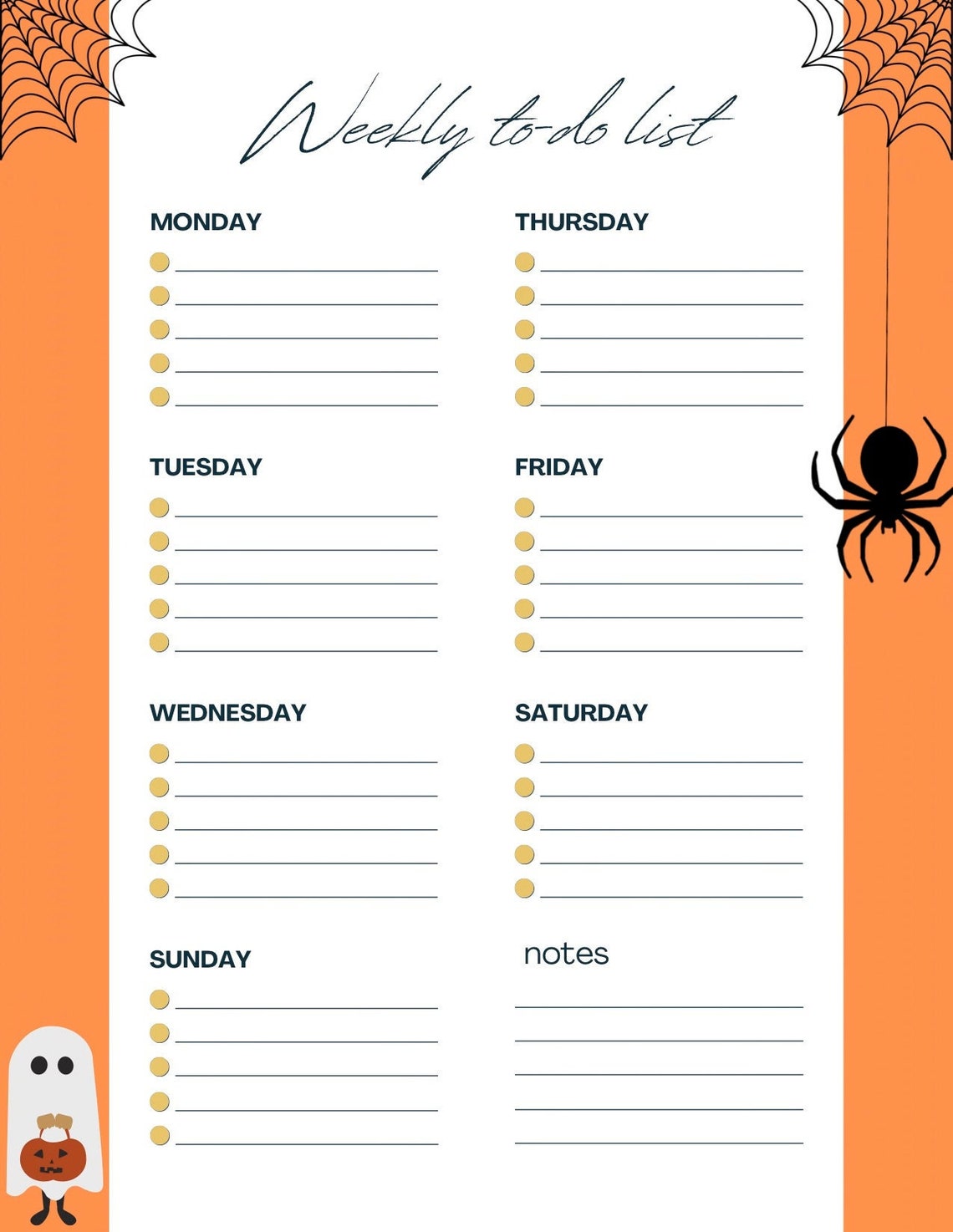 Halloween To-do List Printable PDF Planner - Etsy