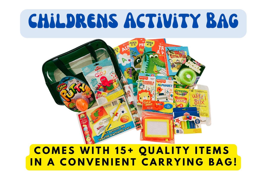 Children's Activity Bag Restaurant Travel Road Trip Car Airplane Busy ...