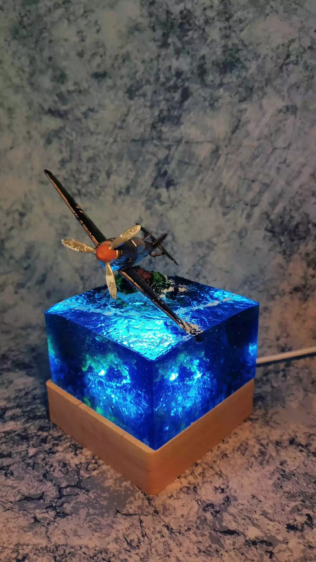 Night Light Airplane Ocean Drip Scene Drip Model Ornament Night Light ...