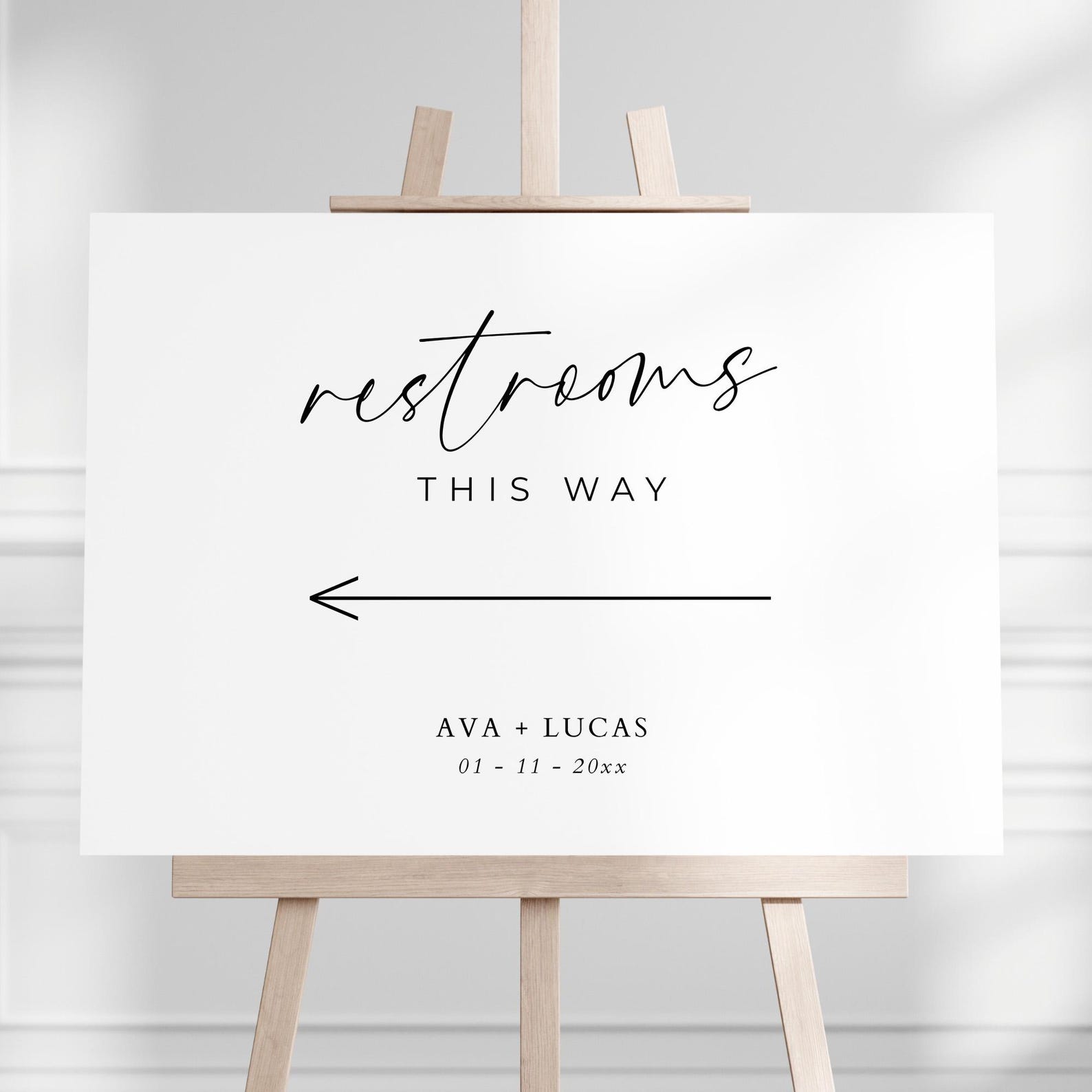 Minimal Wedding Direction Sign Template Bundle - Printable Digital ...