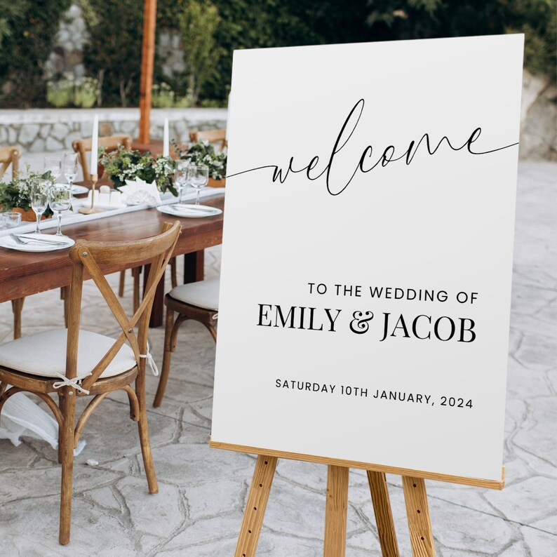 Welcome to Our Wedding Sign Portrait Printable Sign Template - Etsy