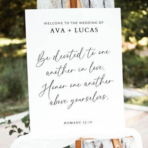 Bible Verse Welcome Sign Template for Wedding Ceremony, Minimal ...
