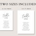 Seating Chart Table Number Card, Modern Wedding Seating Chart Cards ...