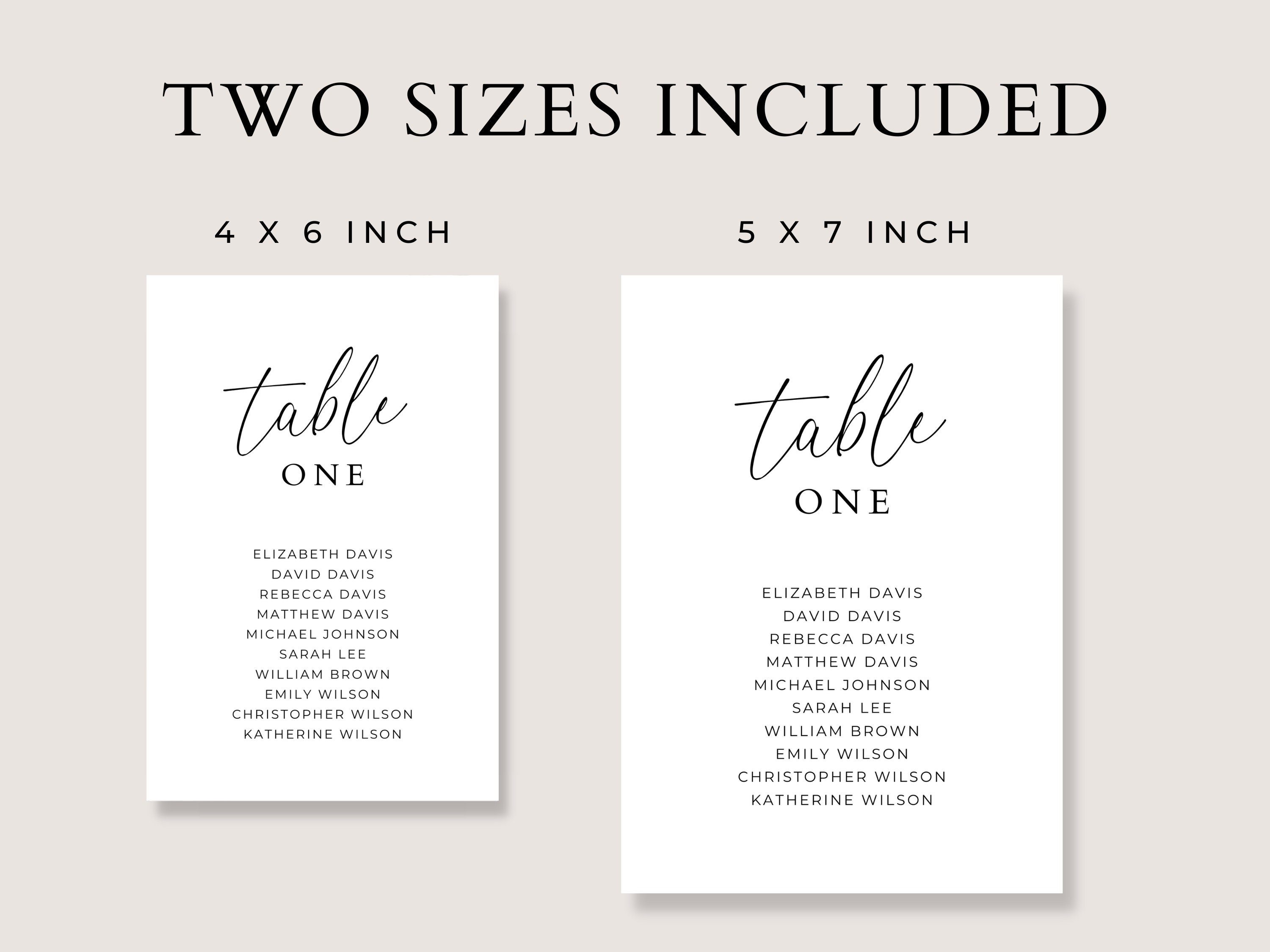 Seating Chart Table Number Card Modern Wedding Seating Chart - Etsy ...