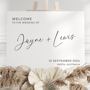 Horizontal Wedding Welcome Sign Template, DIY Modern Wedding Welcome ...
