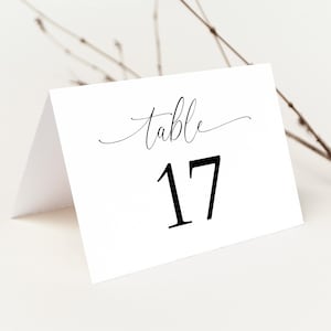 Table Number Tent Card Printable Template, Elegant Wedding Reception ...