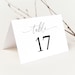Table Number Tent Card Printable Template, Elegant Wedding Reception ...