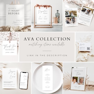 The Night Before Rehearsal Dinner Menu Template, Minimalist Editable ...