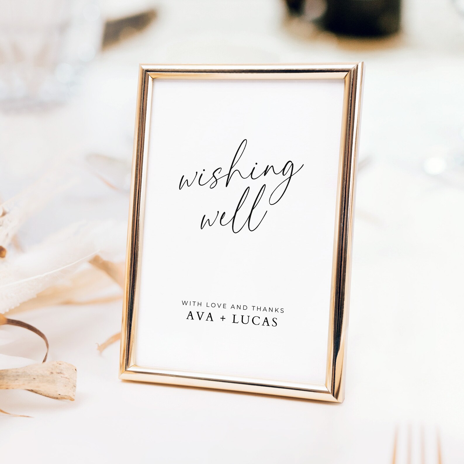 Wishing Well Sign Template for Wedding Reception or Engagement Party ...