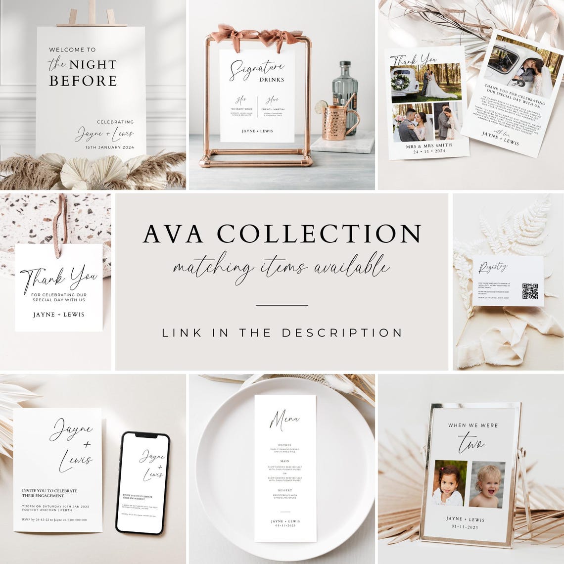 Alphabetical Order Seating Chart Sign Template, Large Minimal Wedding ...
