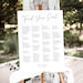 Alphabetical Order Seating Chart Sign Template, Large Minimal Wedding ...