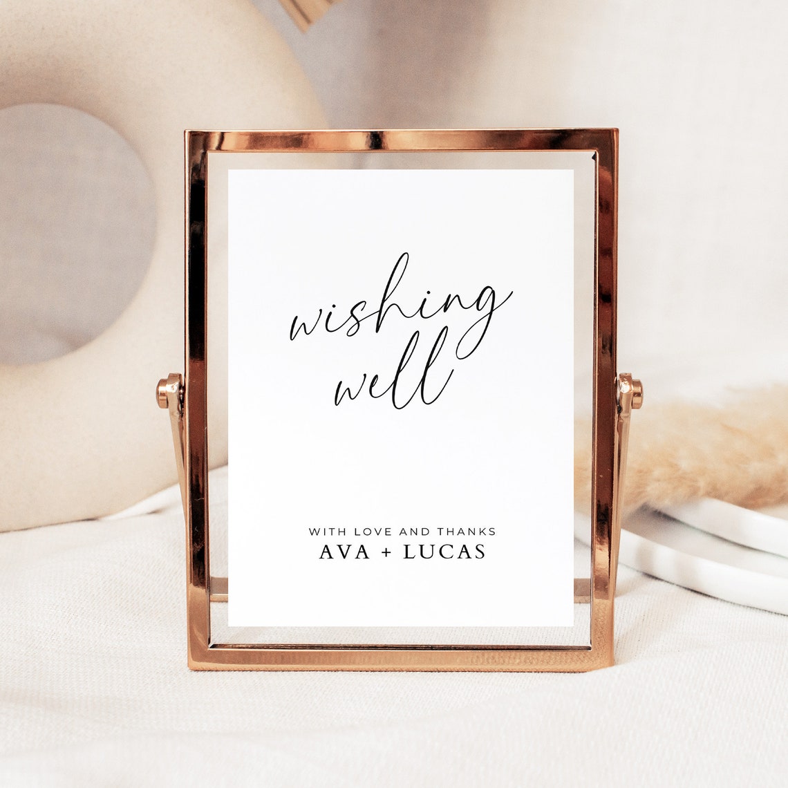 Wishing Well Sign Template for Wedding Reception or Engagement Party ...