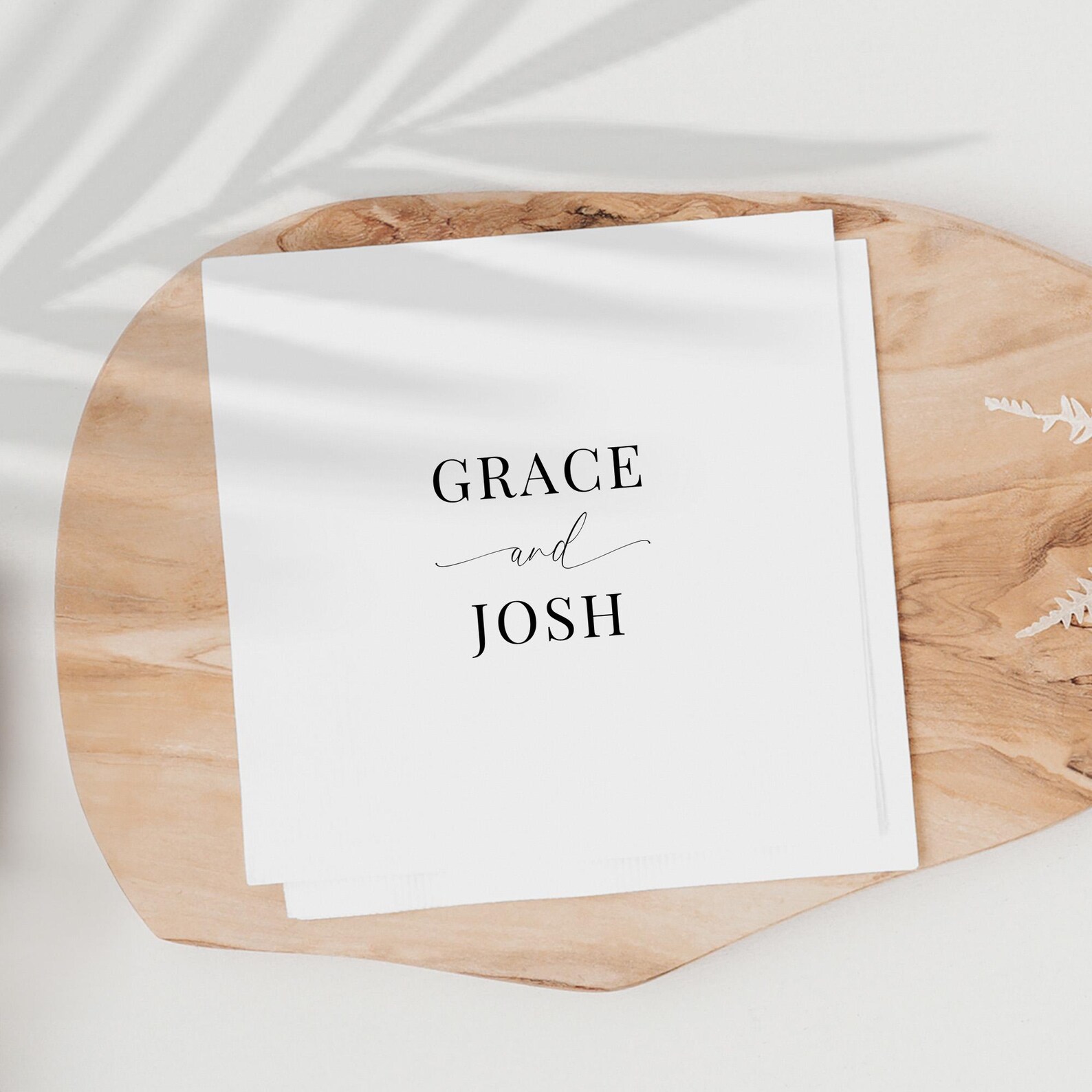 Simple Wedding Napkin Template, Minimal Elegant Cocktail Napkins for ...