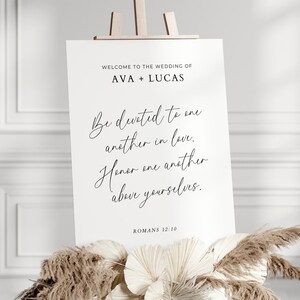 Bible Verse Welcome Sign Template for Wedding Ceremony, Minimal ...