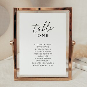 Wedding Table Numbers and Names, Printable Table Number Signs for ...