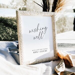 Wishing Well Sign Template for Wedding Reception or Engagement Party ...