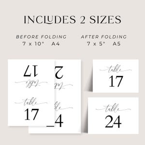 Table Number Tent Card Printable Template, Elegant Wedding Reception ...
