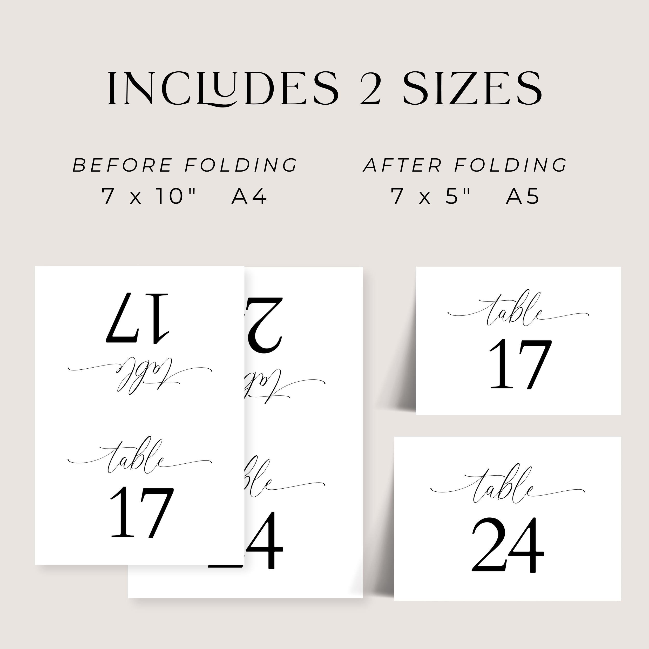 Table Number Tent Card Printable Template, Elegant Wedding Reception ...
