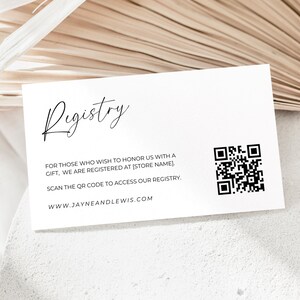 Wedding Registry QR Code Template Gift Registry QR Code Wedding Insert Card Minimalist QR Code ...