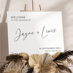Horizontal Wedding Welcome Sign Template, DIY Modern Wedding Welcome ...