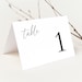 Simple Table Number Card Template, Editable Wedding Reception Folded ...