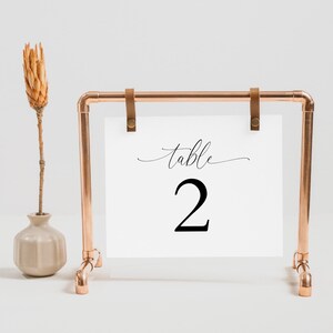 Horizontal Table Number Template, Simple Elegant Table Number Sign for ...