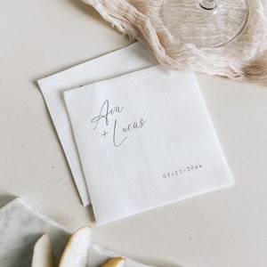 Customizable Cocktail Napkin for Wedding Reception, Printable Template ...