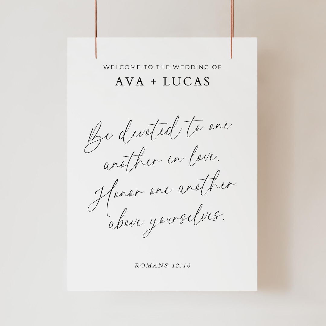 Bible Verse Welcome Sign Template for Wedding Ceremony, Minimal ...