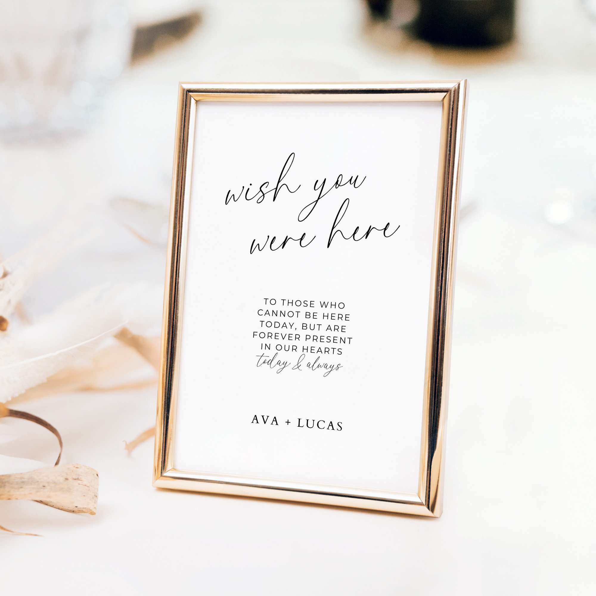 Wish You Were Here Memorial Table Sign Template, Wedding in Loving ...