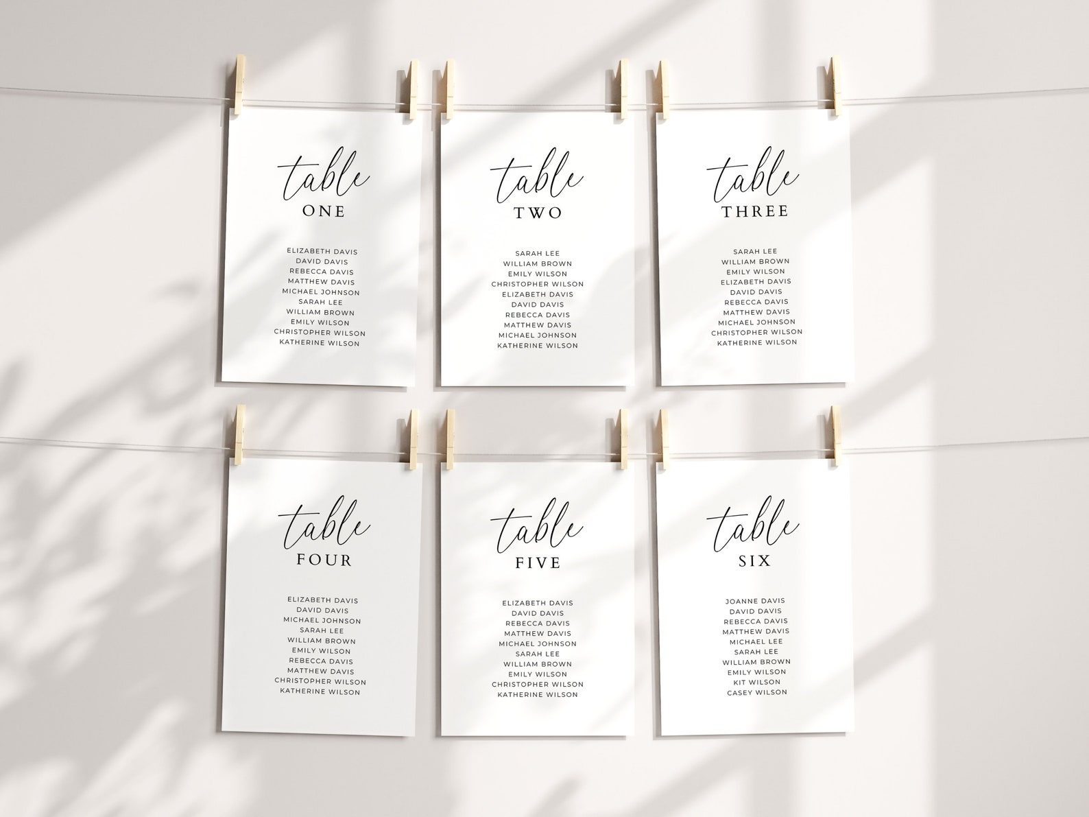 Seating Chart Table Number Card Modern Wedding Seating Chart - Etsy ...