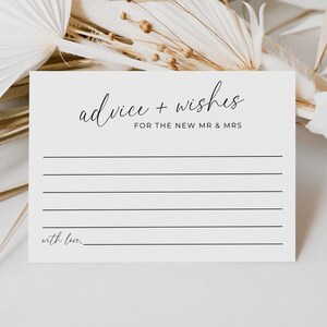 Advice and Wishes Sign & Cards, Wedding Advice Card Printable Editable ...