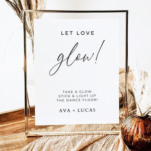 Let Love Glow Sign Template, Signage for Wedding Glow Sticks ...