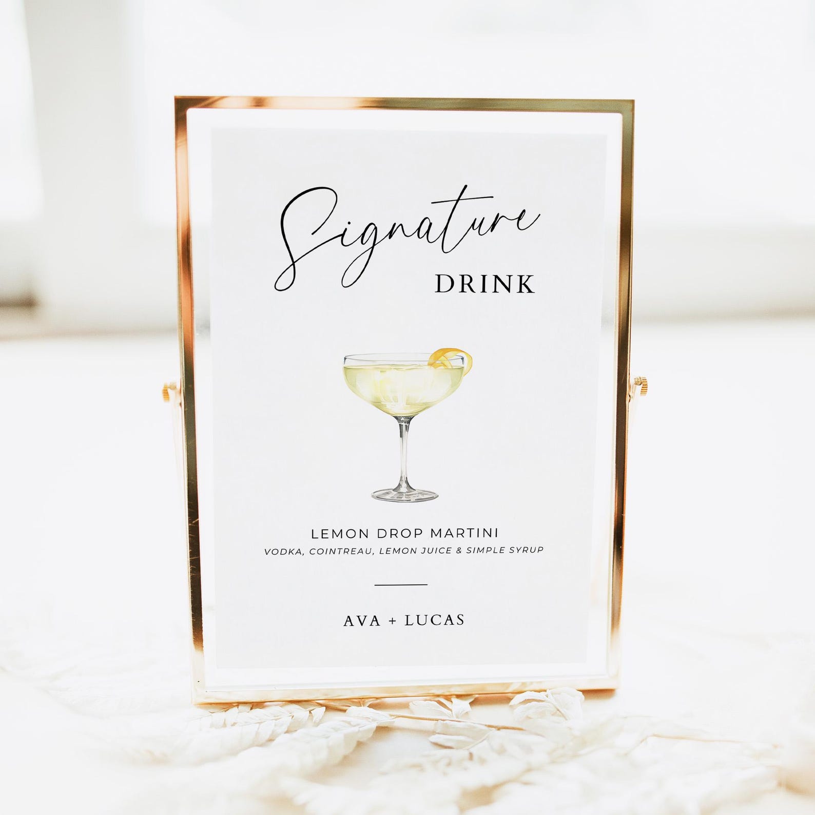 Signature Drink Sign Template, Editable Custom Bar Signage for Wedding ...