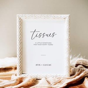 Happy Tears Tissues Sign Template for Wedding Ceremony, Minimal ...