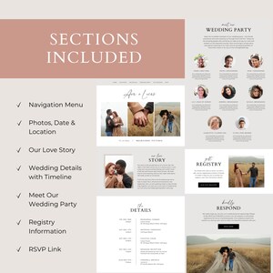 Canva Wedding Website Template, Customizable Mini Wedding Website With ...