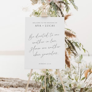 Bible Verse Welcome Sign Template for Wedding Ceremony, Minimal ...