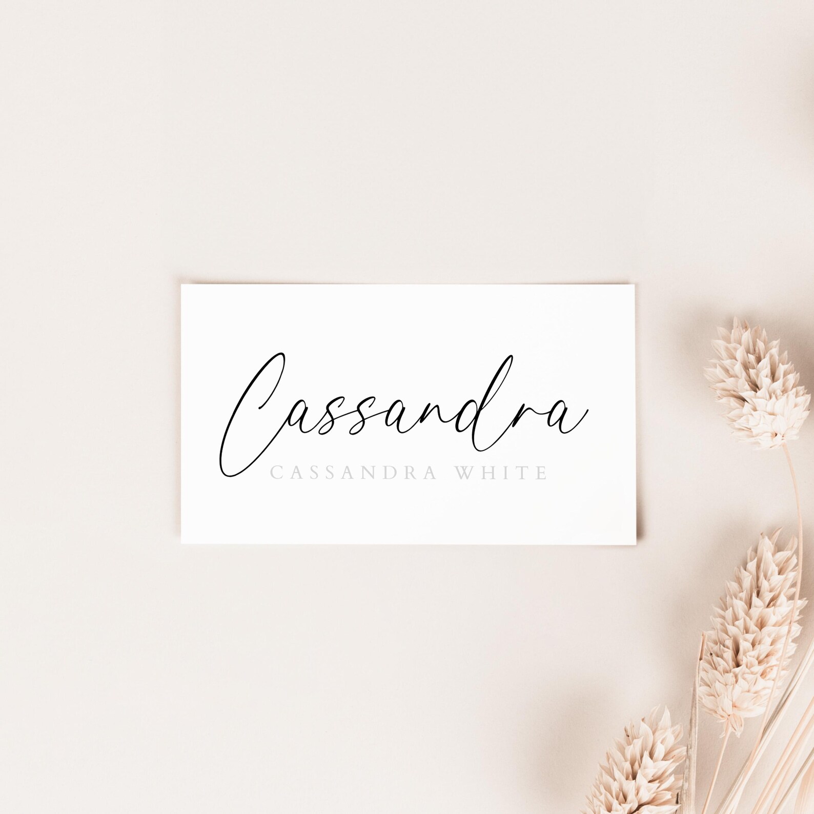 Name Place Cards Template, Modern Minimalist Folded Editable Table ...