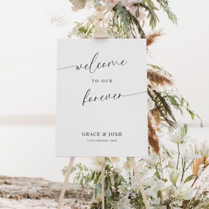 Welcome to Our Forever Sign Template, Minimalist Editable Wedding ...