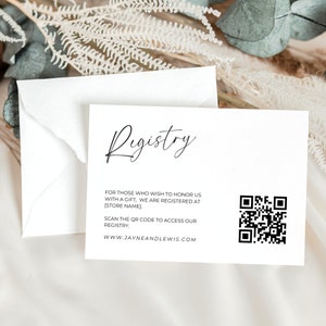 Wedding Registry QR Code Template Gift Registry QR Code Wedding Insert ...