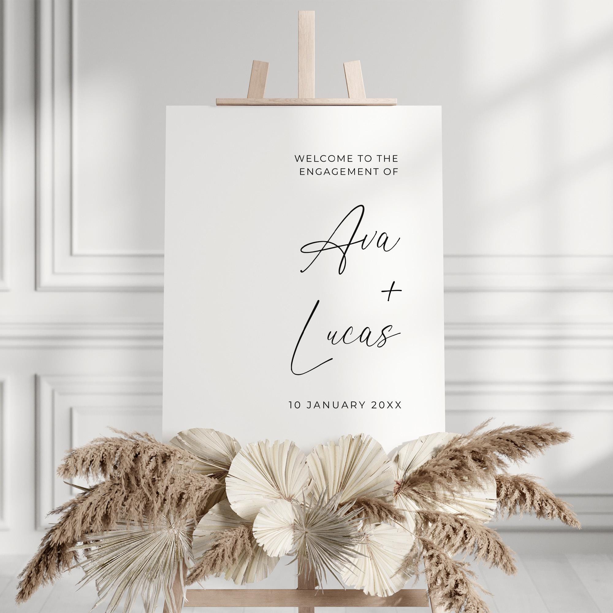 Minimal Engagement Party Welcome Sign Template, Modern Welcome to Our ...