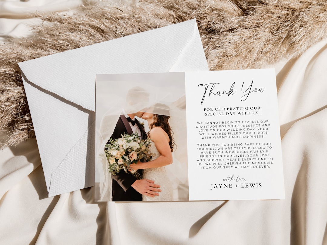 Wedding Thank You Cards, Wedding Photo Thanks Note, Wedding Thank Yous ...