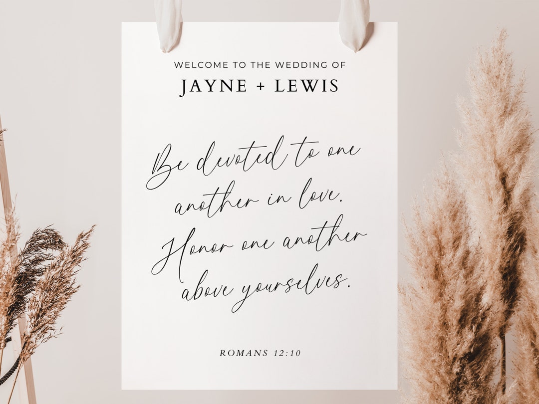 Wedding Bible Verse Sign, Bible Love Verses, Scripture Sign, Ceremony ...