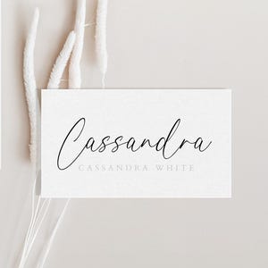 Name Place Cards Template, Modern Minimalist Folded Editable Table ...