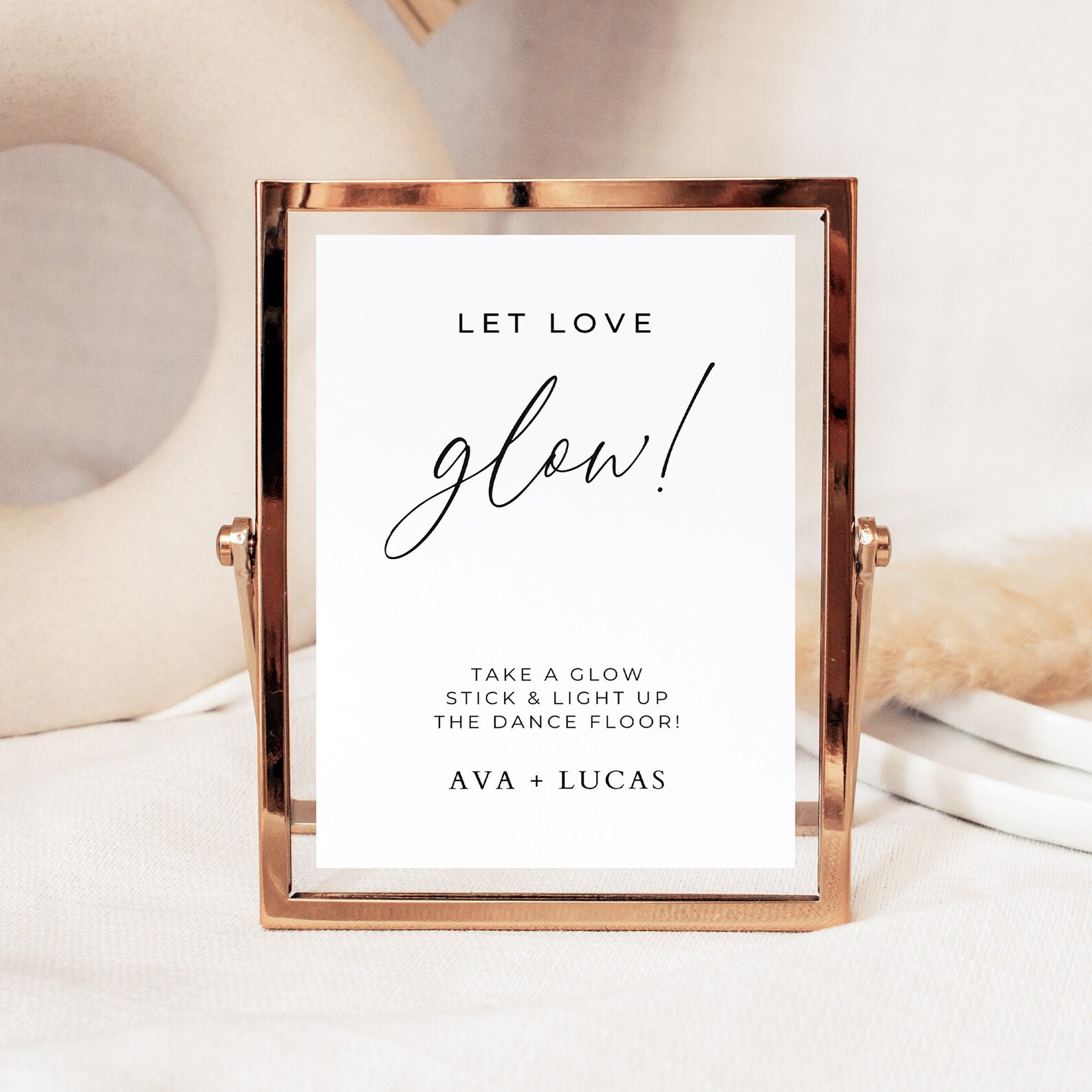 Let Love Glow Sign Template, Signage for Wedding Glow Sticks ...